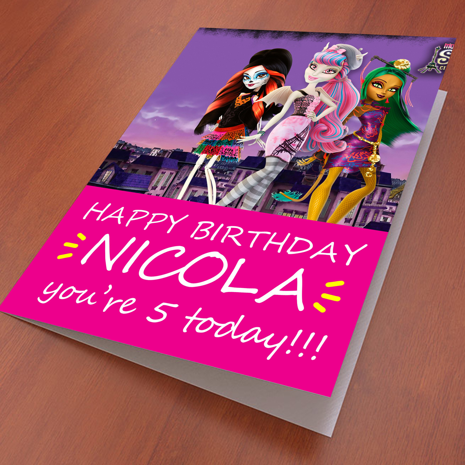 Monster High Birthday Card - Professionally printed and personalised ...