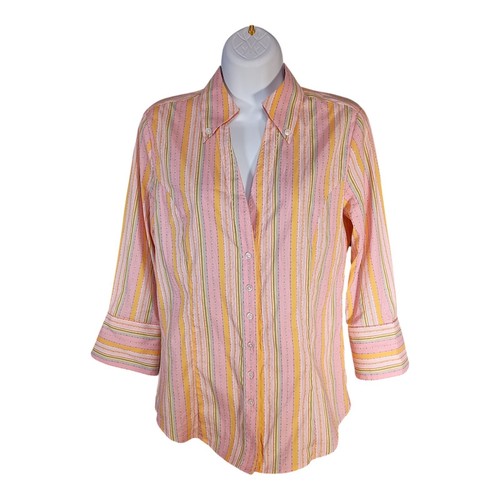 Robert Graham Top S Womens Multicolor Button-Up Basic Shirt All Seasons ...