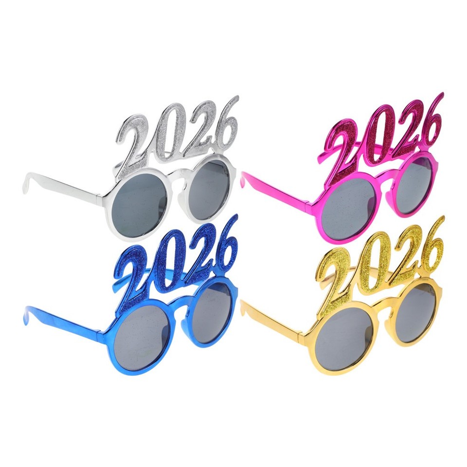 4 Pcs Graduation Photo Booth Props 2026 Number Eyewear New Year Glasses ...