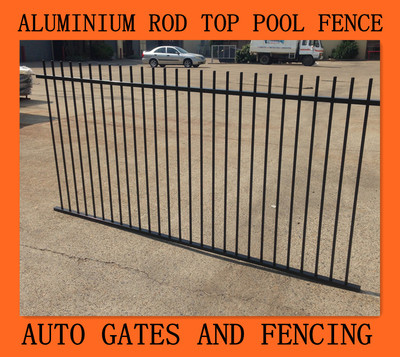 Aluminium Pool Fencing /Garden Fence - Black Rod Top Special 2.4m x 1 ...