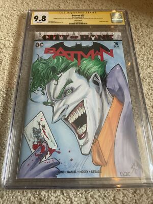 Batman #75 BLANK CGC SS 9.8 JOKER SKETCH by Steve Kurth & LYDIC COLOR ...