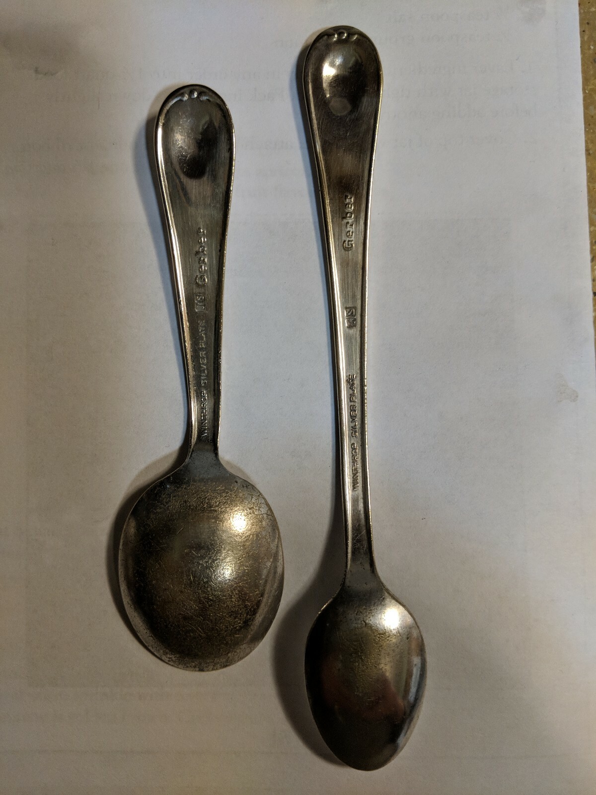 Vintage Infant Feeding&Straight Handle Baby Spoons(Set of 2 ...