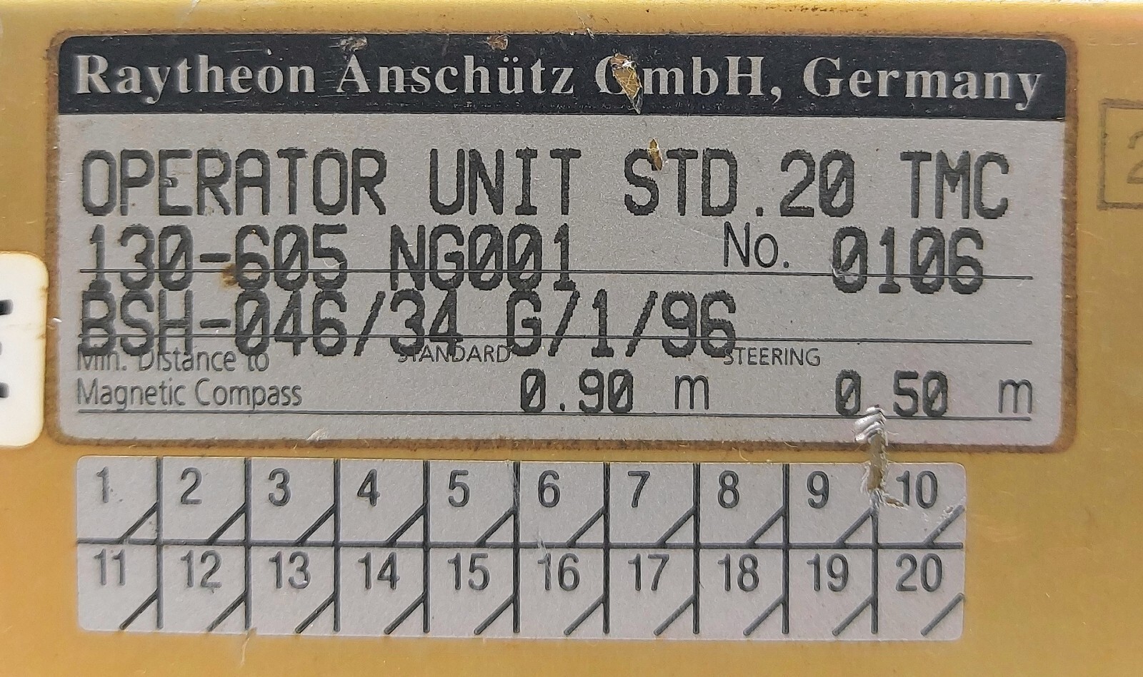 Raytheon Anschutz GmbH 130-605 NG001 Operator Unit STD.20 TMC | eBay UK