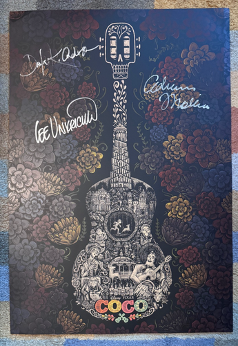 Disney Pixar Autographed Coco Movie Poster - Coco Lithograph Guitar ...