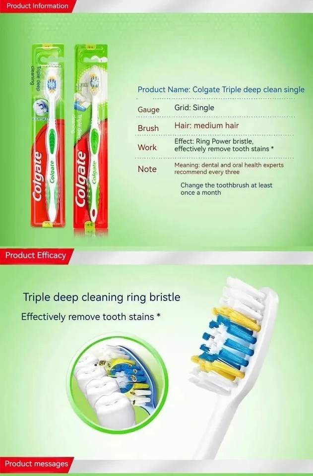 6 Colgate Toothbrush Extra Clean Full Head FIRM Toothbrushes #95 HARD ...