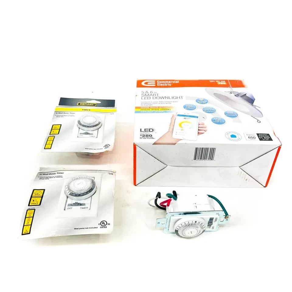4 Pcs Defiant In Wall Basic Timer and Commercial Electric Smart LED ...