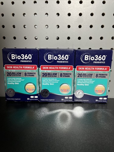x3 Ct Bio360 Probiotics Skin Health Formula 30 Capsules Clearance Read ...