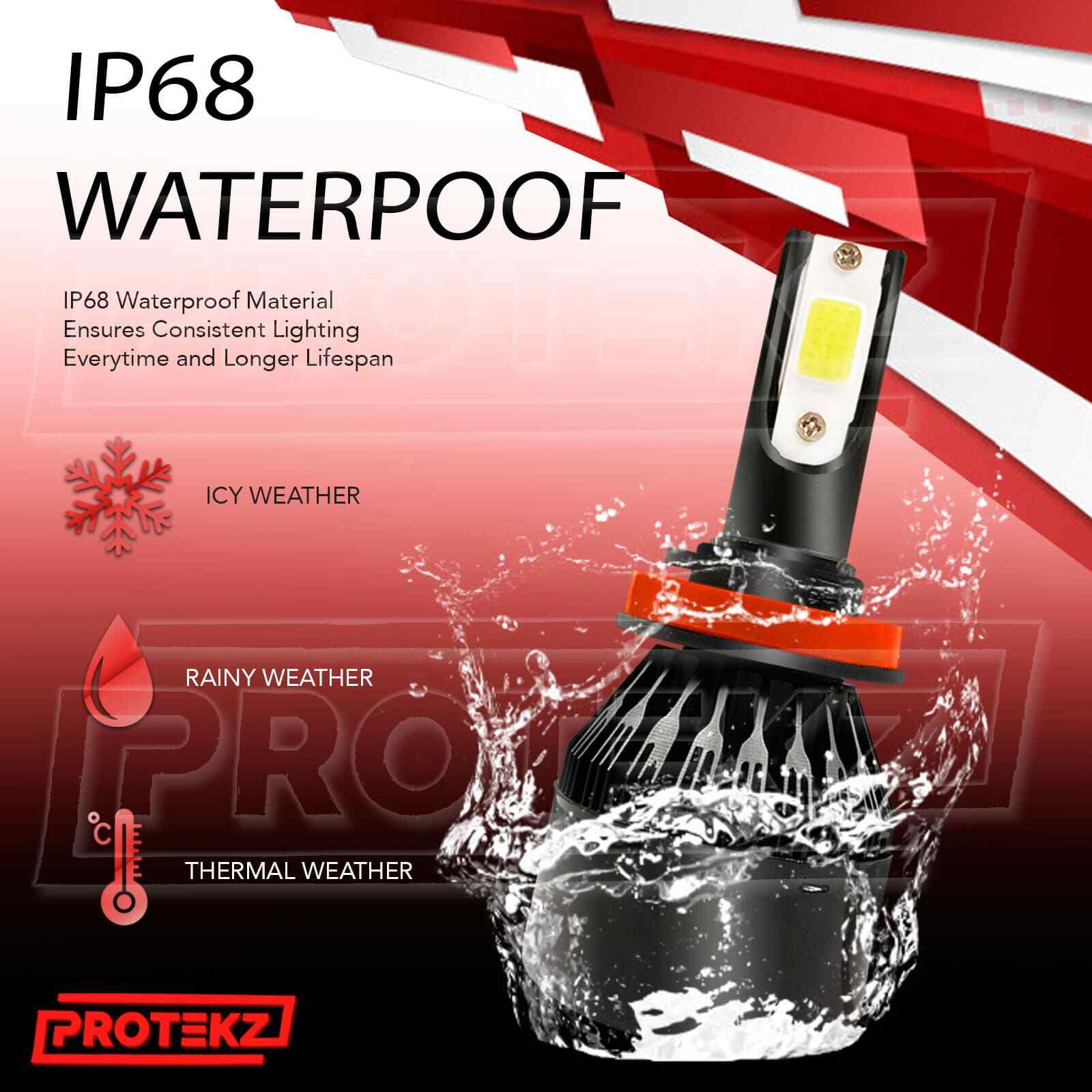 H10 9145 LED Fog Light Kit Plug&play Cooling Fan Pair Bulbs 800w ...