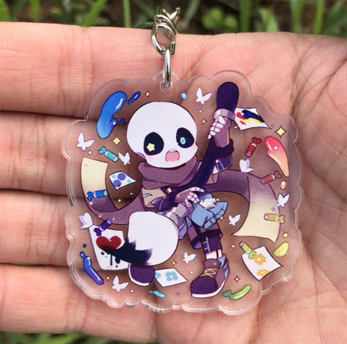 Anime Undertale Sans Asriel Frisk Papyrus Acrylic Keychain Keyring ...