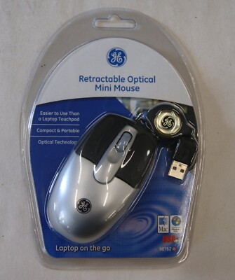 Retractable Optical Mini Mouse New Sealed General Electric (GE) 98762 ...