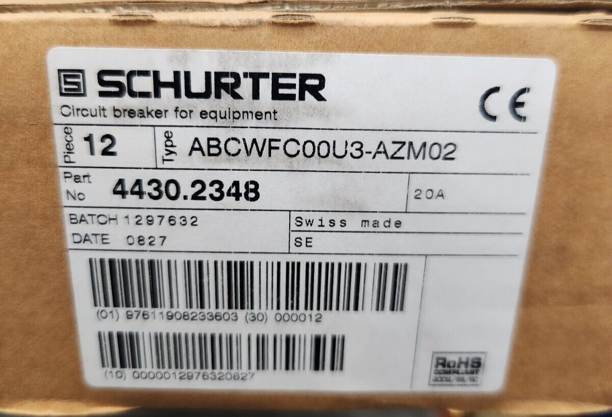 (1 PC) 4430.2348 SCHURTER Ta45 Circuit Breaker 2P Ro 10A | eBay