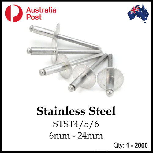 Large Flange d Rivet s Blind Dome Pop STST4 STST5 STST6 Stainless Steel ...