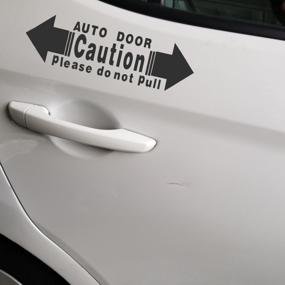 2 Pcs Caution Automatic Door Sticker Car Opening Anti-collision ...
