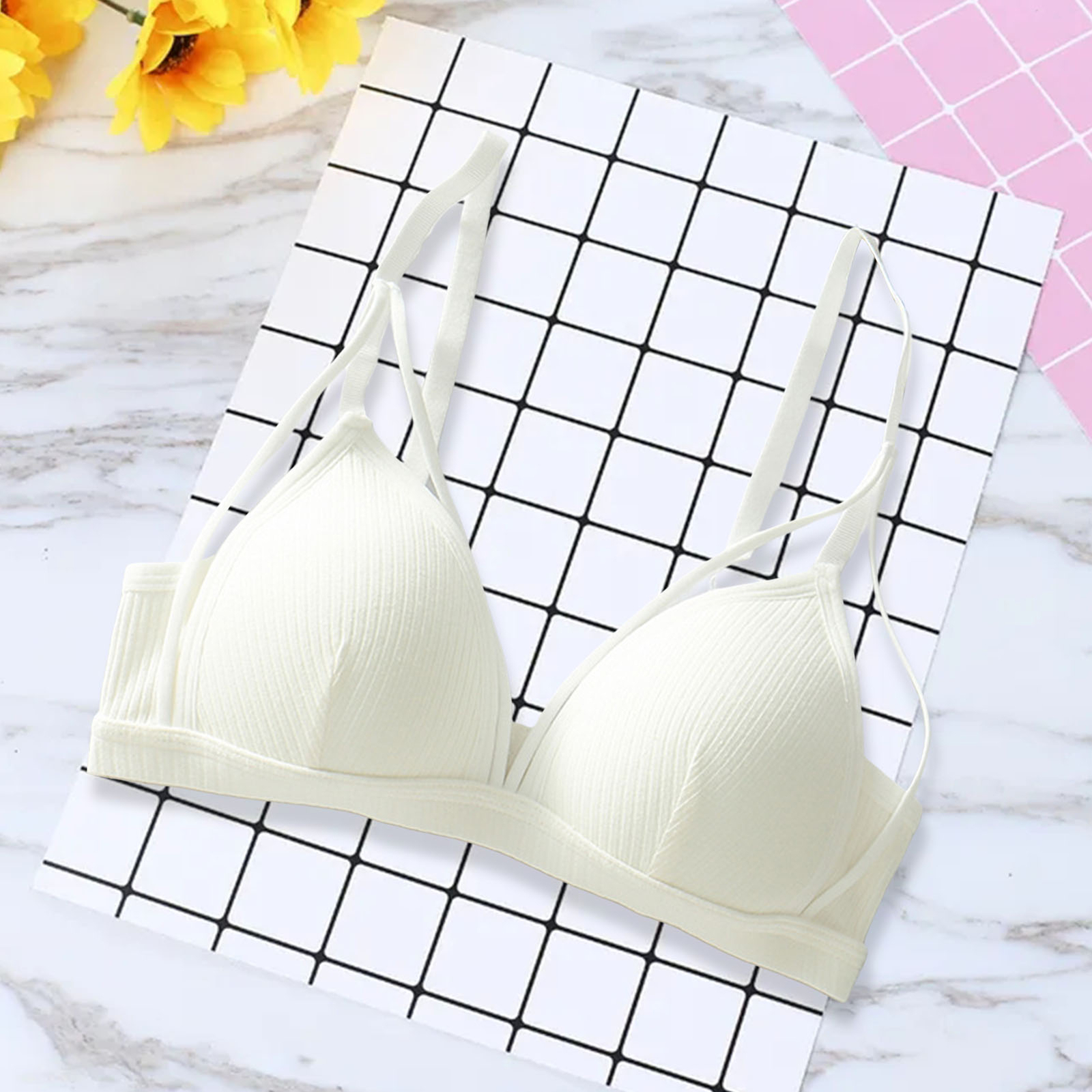 Sports Brassiere No Steel Ring Protective Pure Color Lady Yoga Bra ...