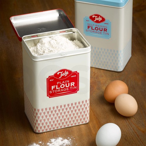 Flour Storage Plain & Self Raising Retro Style Tins Containers Kitchen ...