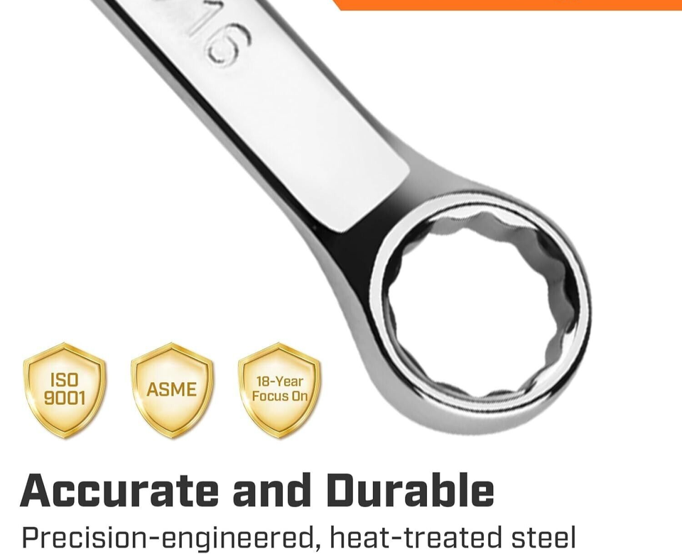 15 PIECE Combination Wrench Set Long SAE 1/4'' to 1-1/16'' w/ WRAP CASE ...