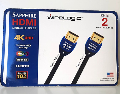 WireLogic 12 Feet HDMI Cable 2-Pack 4K UltraHD 18G - New In Package B1 | eBay
