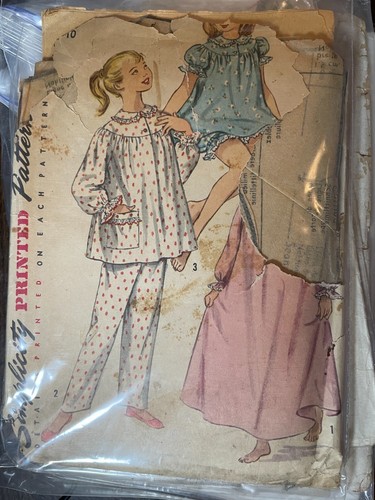 Simplicity 1828 Vintage 50's Girls Pajama,Nightgown Sewing Pattern Sz ...