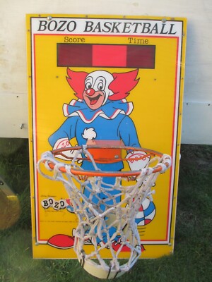 Vintage 1990 BOZO the Clown BASKETBALL ARCADE CARNIVAL MIDWAY GAME ...