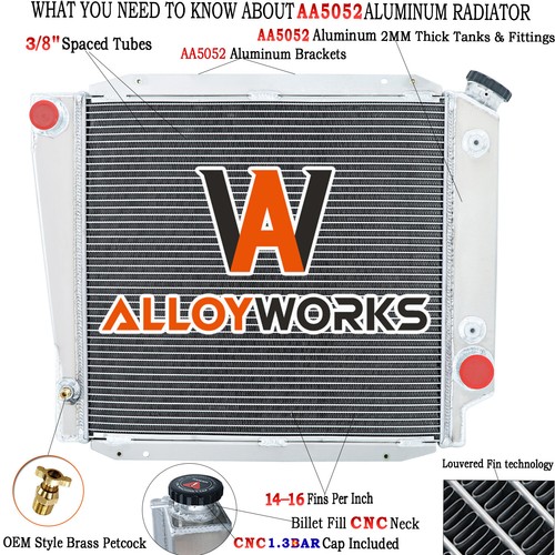 Aluminum 3 Row Radiator For FORD BRONCO WAGON/ROADSTER 5.0L 302 1966 ...