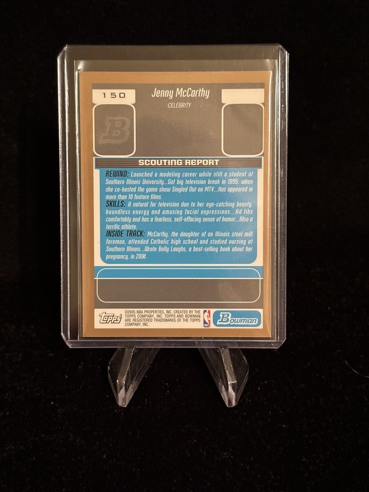 2005 Bowman Jenny McCarthy Gold Rookie Card Actress Model Draft Picks ...
