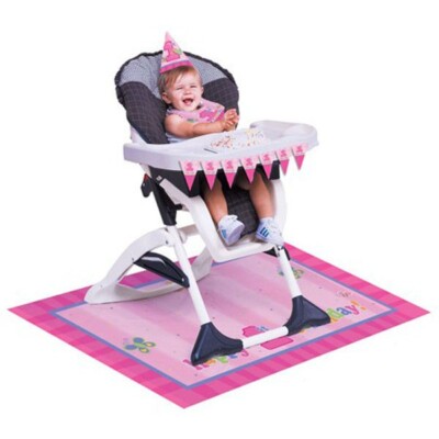 3 Piece "Fun at One" Girls Pink 1st Birthday Party High Chair ...