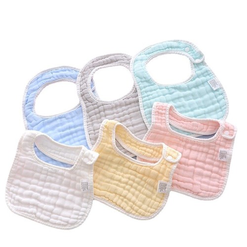6pcs U-Shape Bib Drooling Bibs for Baby Super Absorbent Soft Cotton ...