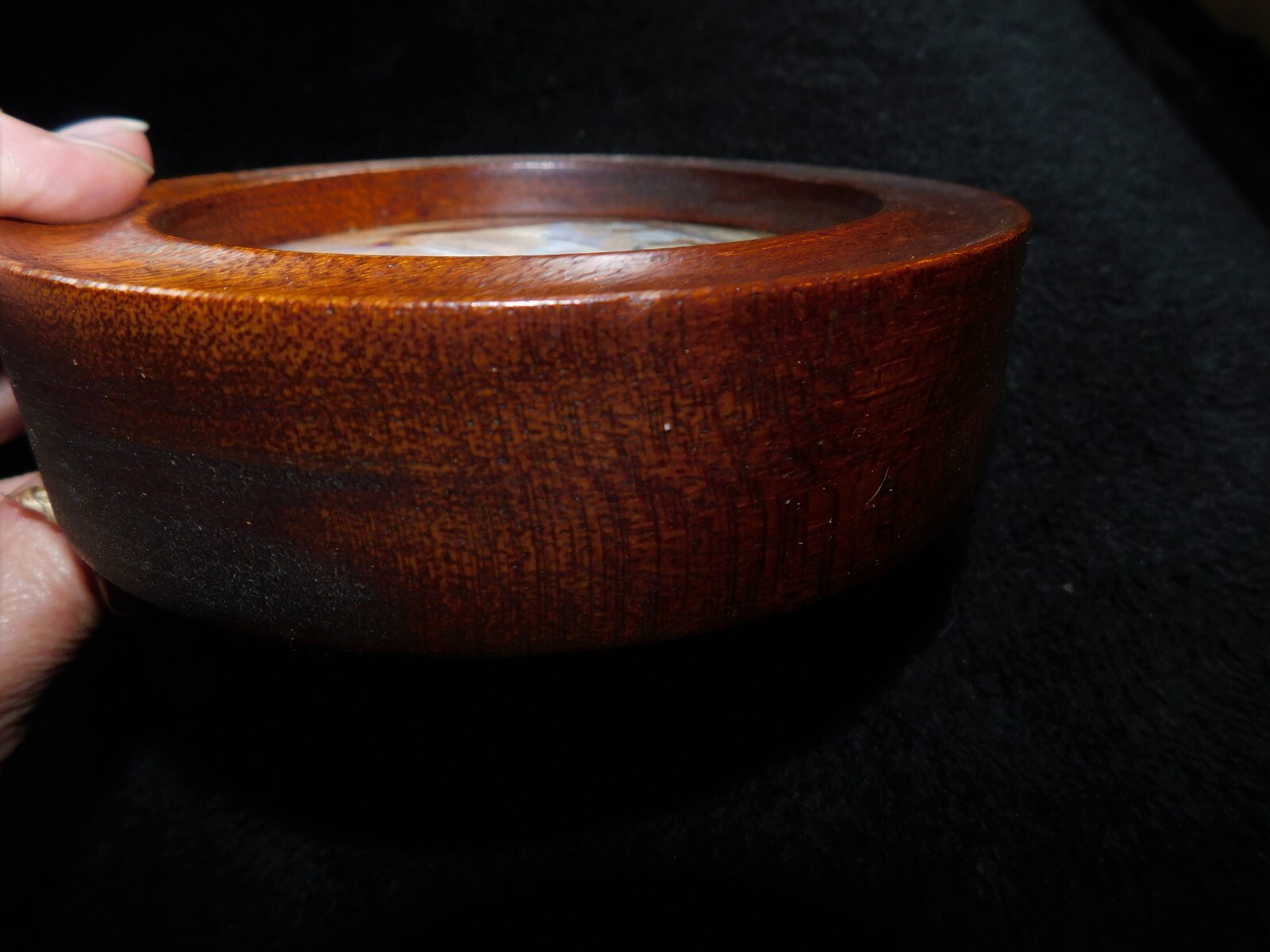 RARE ANTIQUE PRATT PRATTWARE POT LID IN WOODEN FRAME THE NING PO RIVER ...