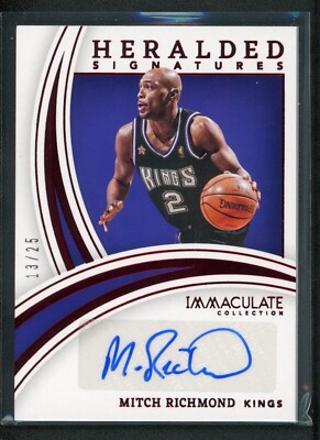 2021-22 MITCH RICHMOND13/25AUTO PANINI IMMACULATE COLLECTION HERALDED ...