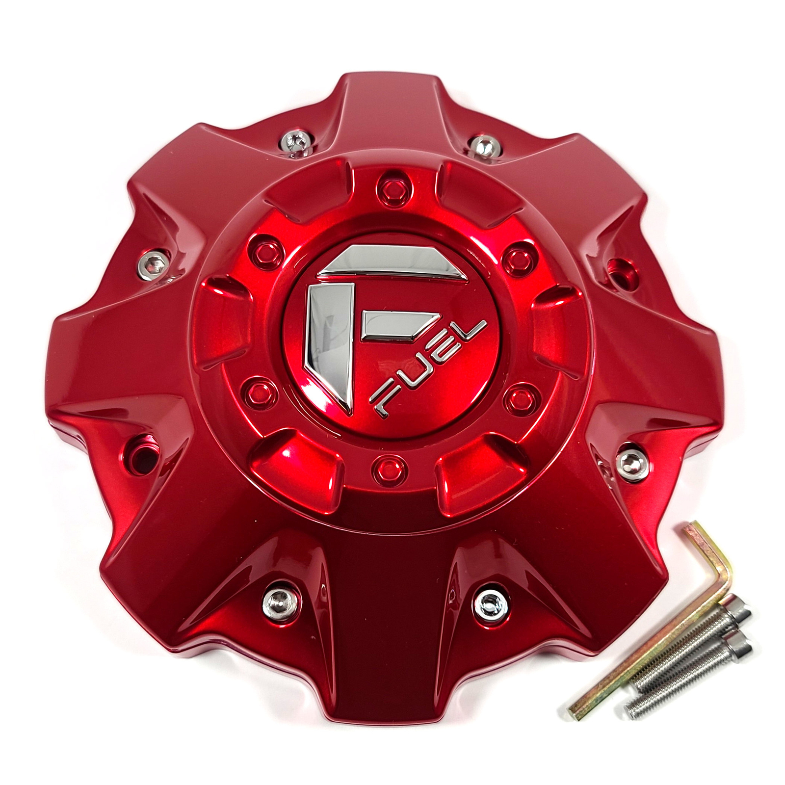 Fuel Gloss Red Center Cap 8"OD Bolt-On Open-End, Closed-End 1001 ...