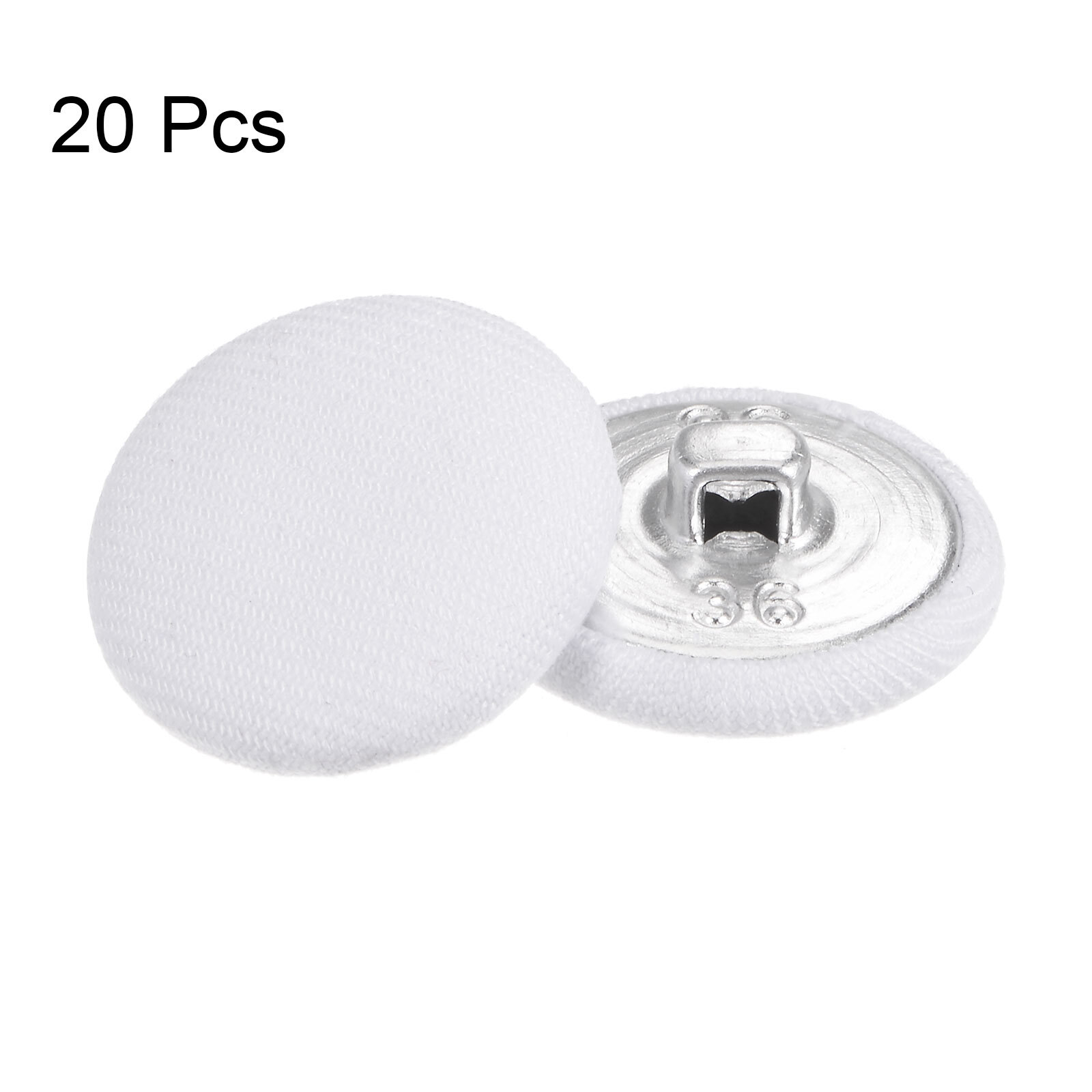20pcs Fabric Cloth Covered Button 23mm Round Metal Sewing Buttons ...