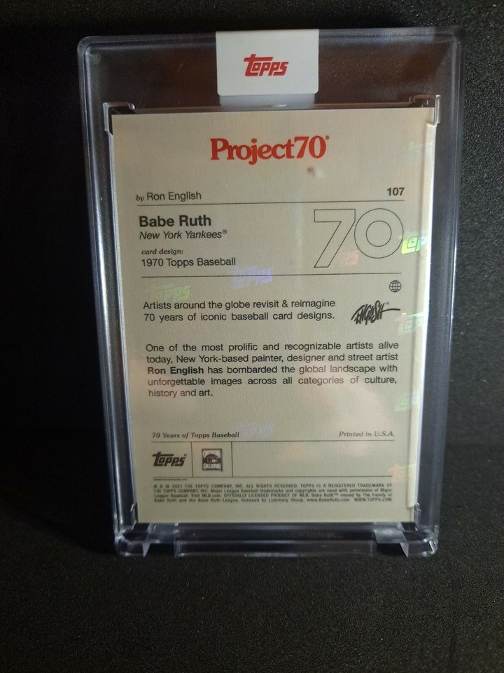 2021 Topps PROJECT 70 Babe Ruth 1970 by Ron English Card #107 Yankees ...