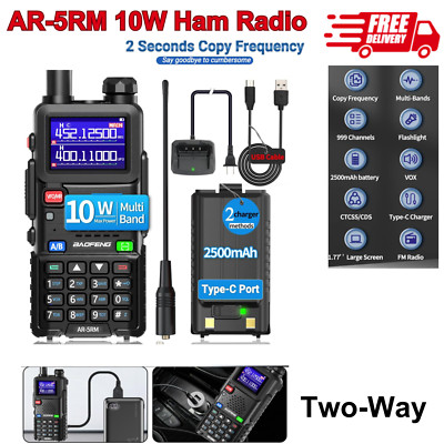 BAOFENG AR-5RM 10W Ham Radio, Long Range Two-Way Walkie Talkie, NOAA ...