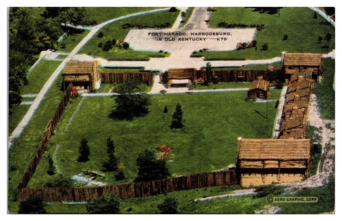 Vintage Fort Harrod in Old Kentucky, Harrodsburg, KY Postcard | eBay