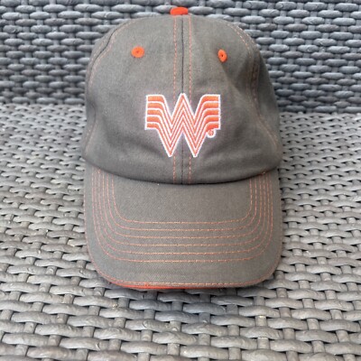 Whataburger Cap Baseball Hat Grey Orange Employee Uniform NWOT Fast ...