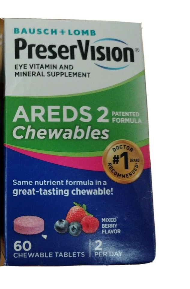 Bausch + Lomb PreserVision Areds 2 Chewables Mixed Berry 60 Tabs Exp ...