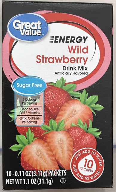 Great Value Wild Strawberry Drink Mix 10 Ct for sale online | eBay