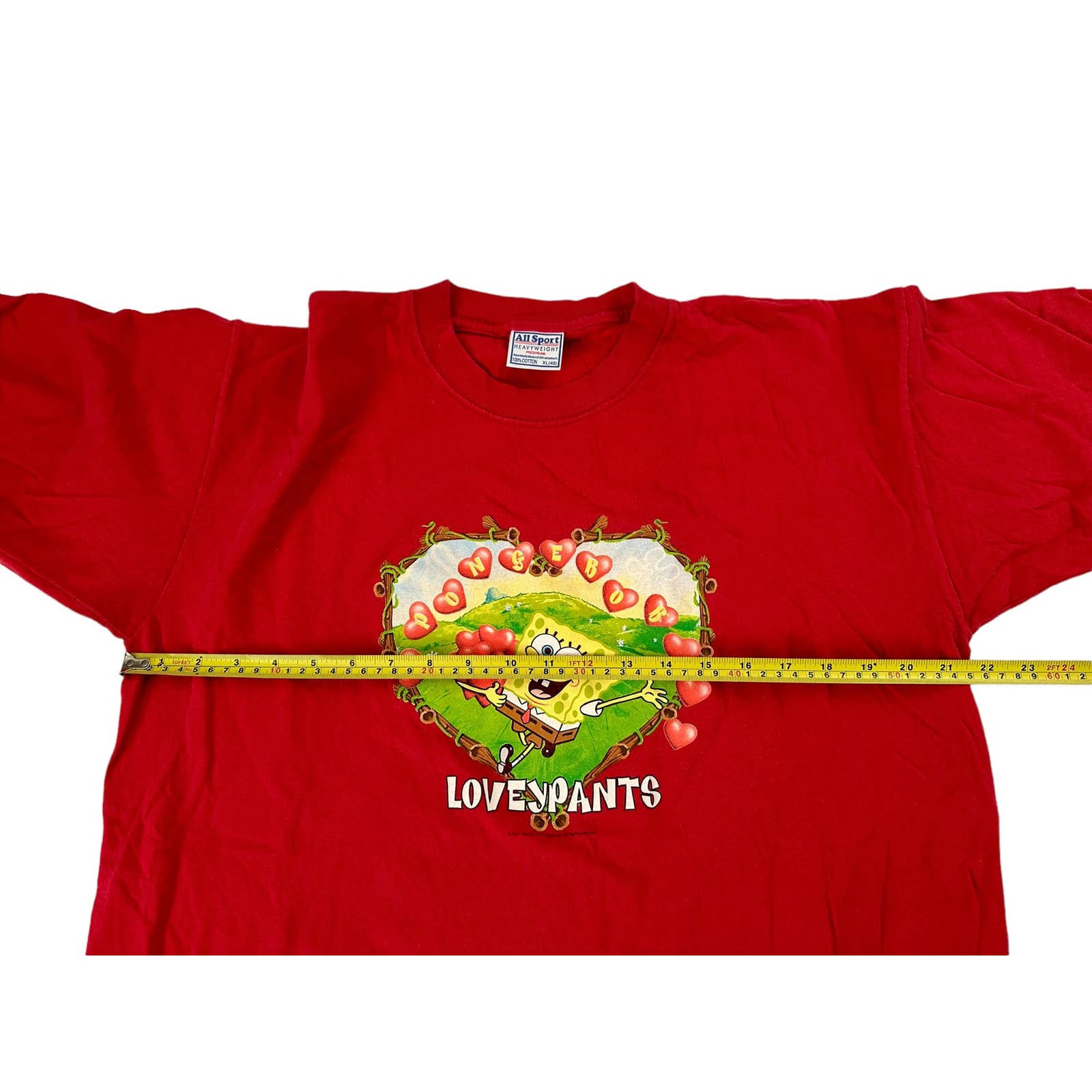 Vintage 2001 Spongebob Squarepant Lovepants Red XL S/… - Gem