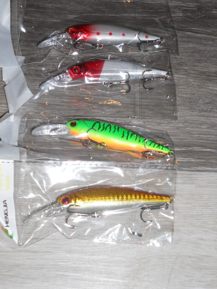 Lot Of 4 Floating Rattling Rapalla 4" Unbranded Fishing Lures #O NIP | eBay