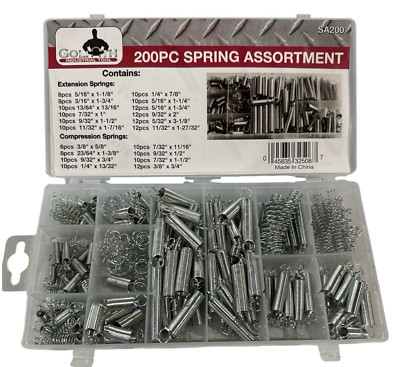 200pc Goliath Industrial Spring Assortment Set Zinc Plated Steel ...