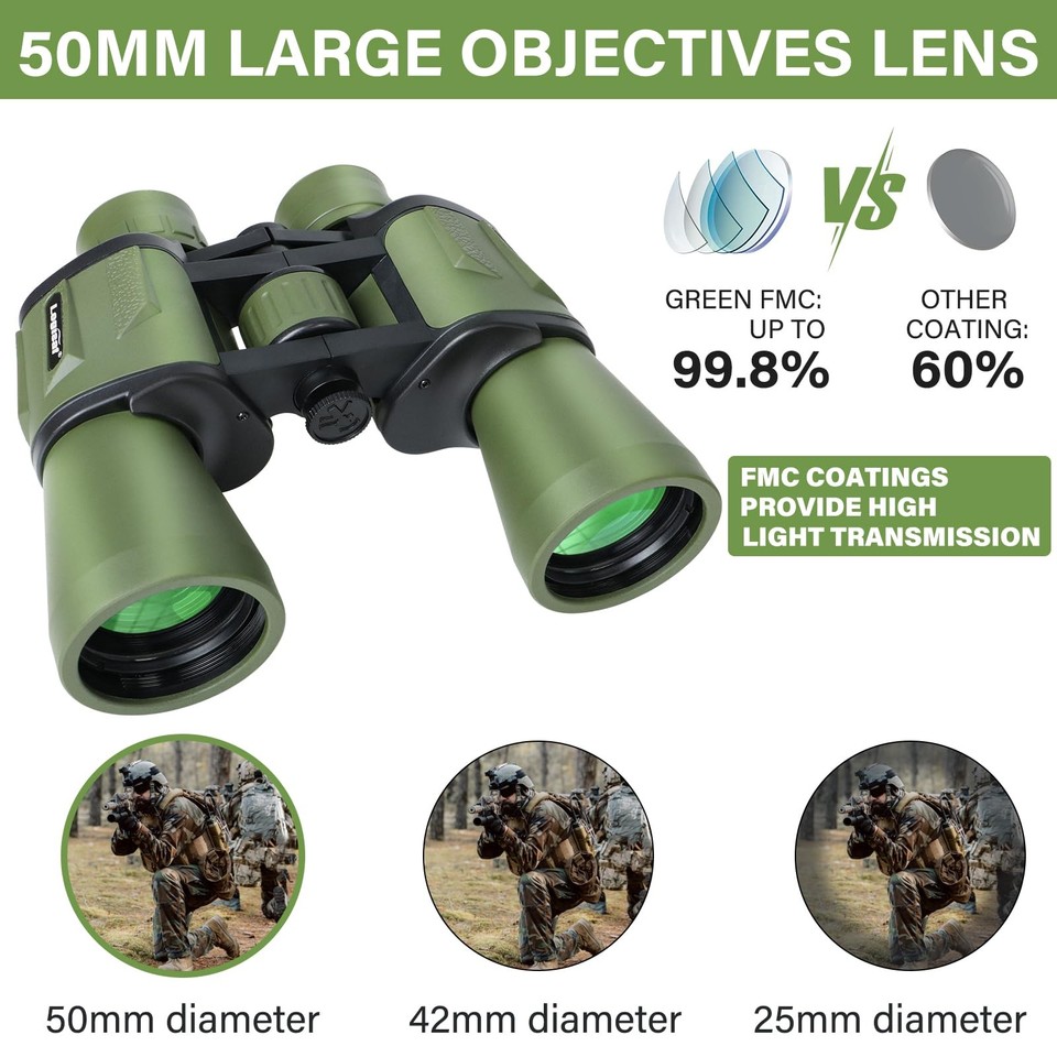 15x50 Zoom High Power Optics Binoculars Day/Low Night Vision Waterproof Hunting | eBay