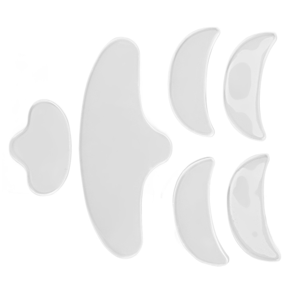 6 Pcs Silicone Facial Pad Set Reusable Eye Forehead Chin Wrinkle ...