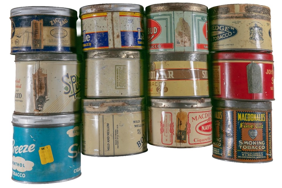 Rare Canadian 1920s “3 Twins" litho hinged tobacco tin in very good ...