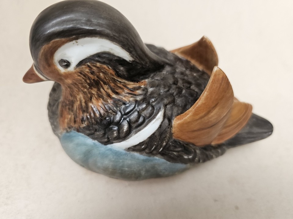Vintage Ceramic Mandarin Duck Hand Painted C.Harris Signed Figurine ...
