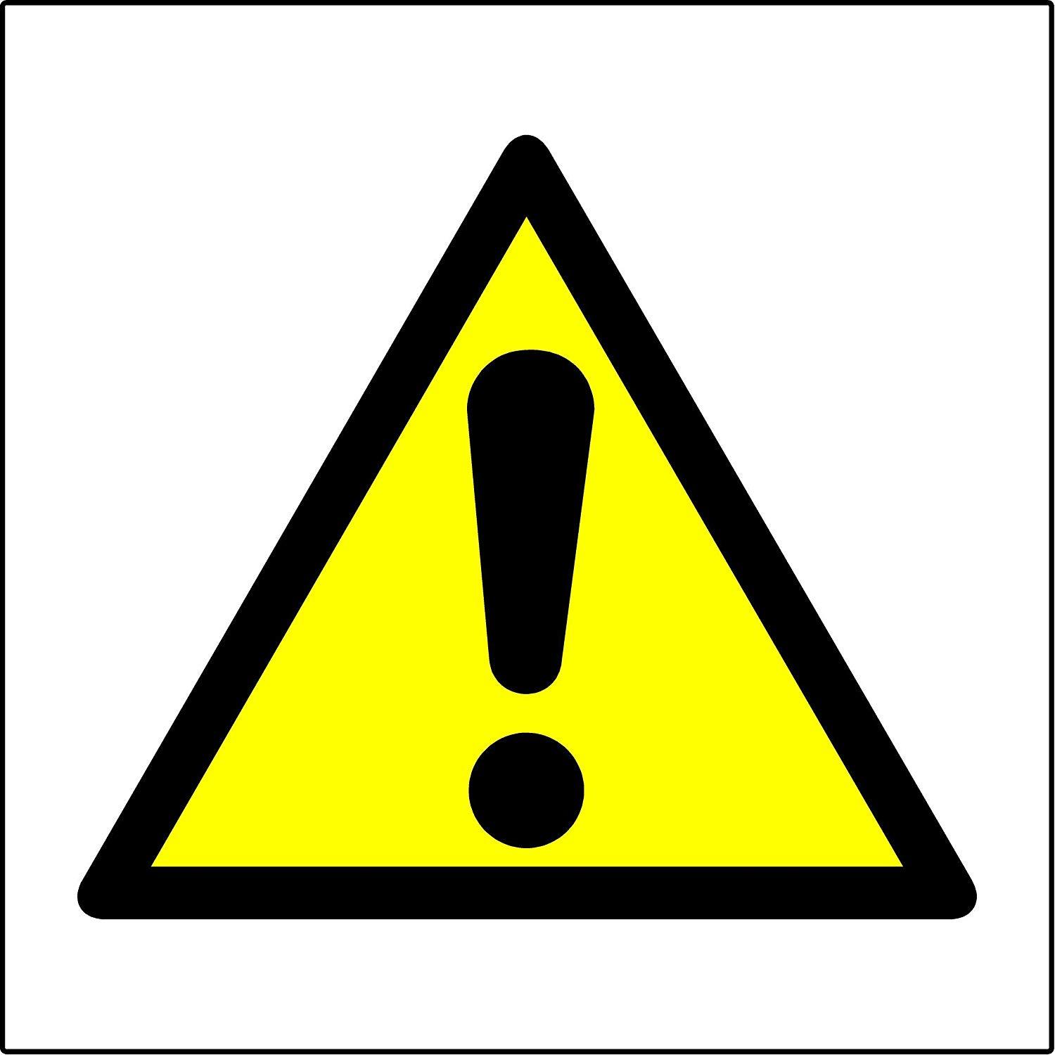Hazard Warning Triangle - Sticker Self adhesive label 200mm x 200mm ...
