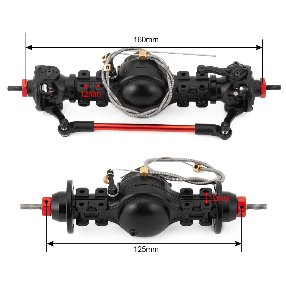 CNC Metal Alloy Front Rear Axle Differential for Tamiya 1/14 RC Trailer ...