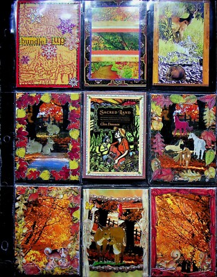 Vtg Artist Art Trading Card Fall Animals Original ACEO ATC Lot of 9 ...