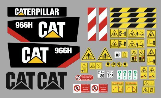 Caterpillar 966H nuovo modello decalcomanie adesive kit Completo | eBay