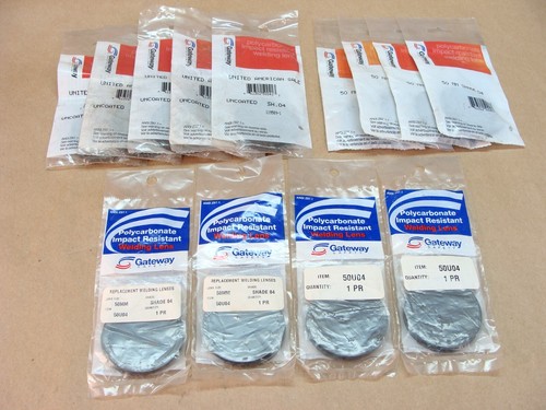 NEW lot of 13 pair GATEWAY 50mm shade 04 round welding goggle lens ...