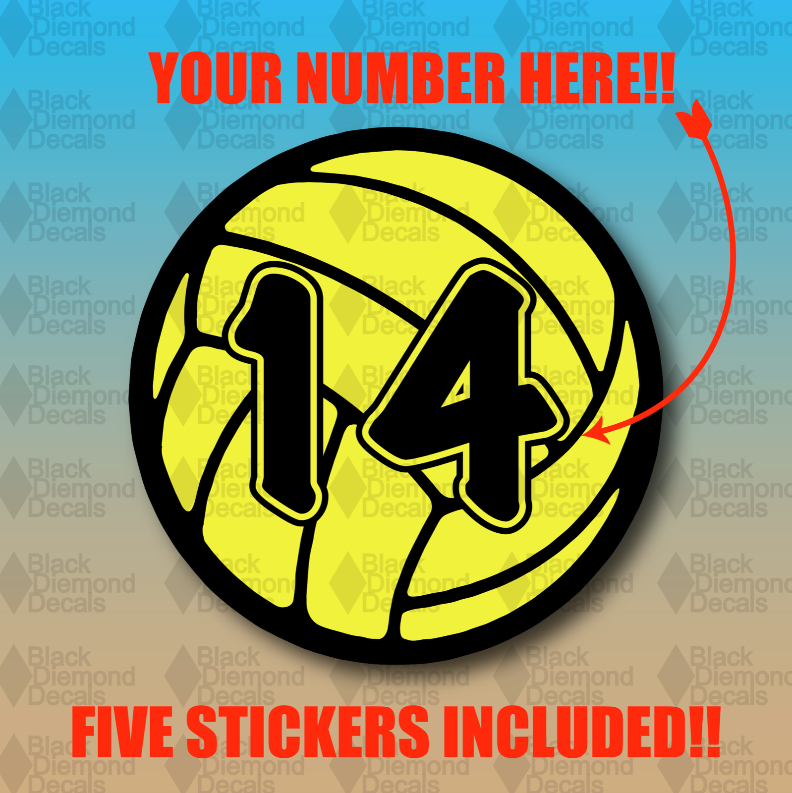Customized Water Polo Number Ball 4" Sport Car WaterPolo Vinyl Decal ...